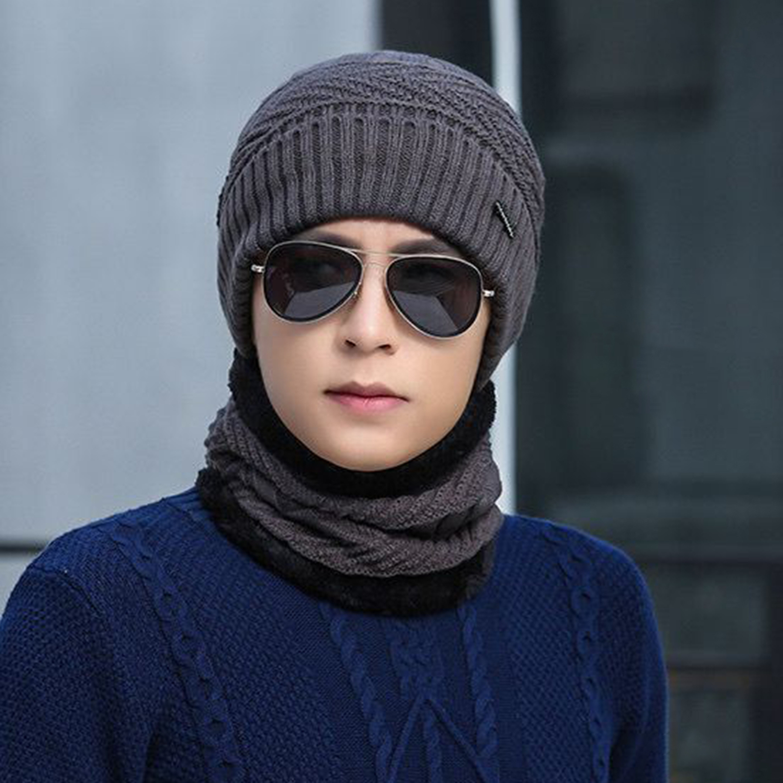 2 Pcs/set Winter Beanie Scarf Set Thick Keep Warm Women Men Hat Scarf Set | eBay