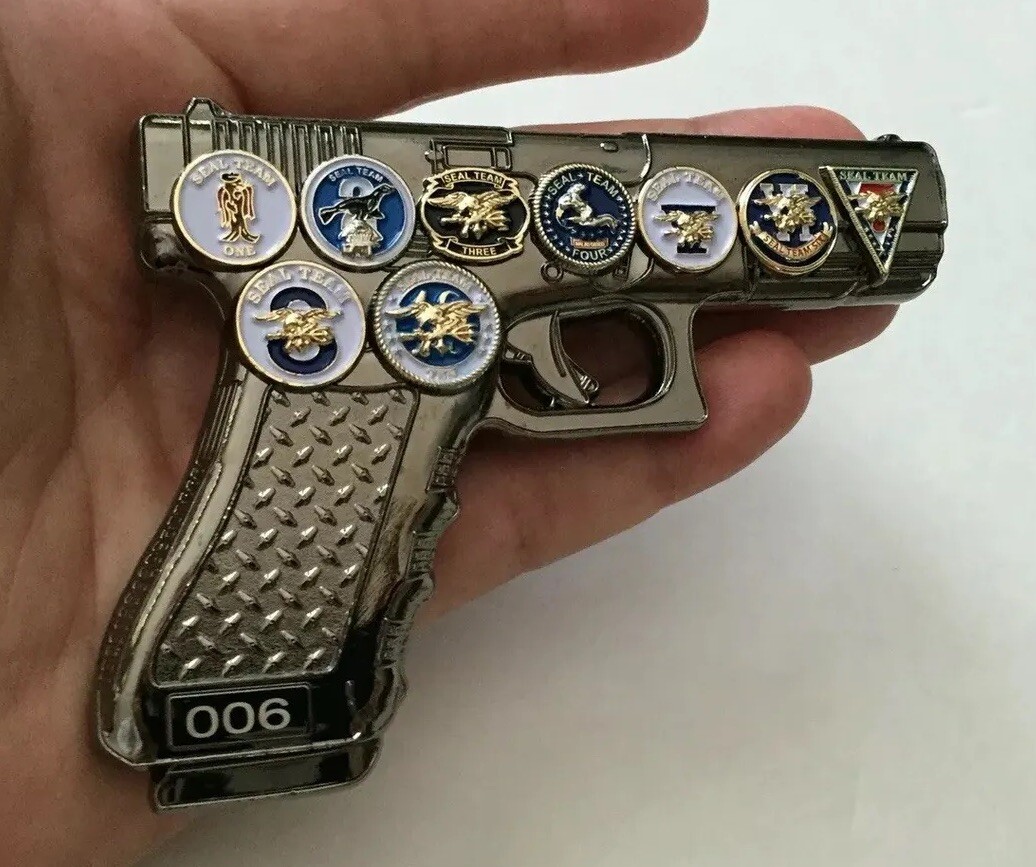 Seal Team 6 NSW DEVGRU Black Nickel Glock Gun Pistol Challenge Coin CPO ...