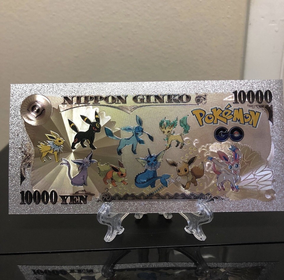 Silver Foil Plated Umbreon Eevee Pokemon Banknote Anime Collectible | eBay