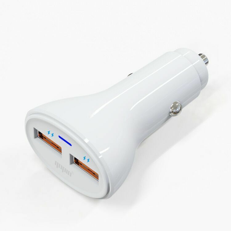 2 Port Dual Twin USB Car Charger Cigarette Lighter Adapter 2.4A 12-24V ...