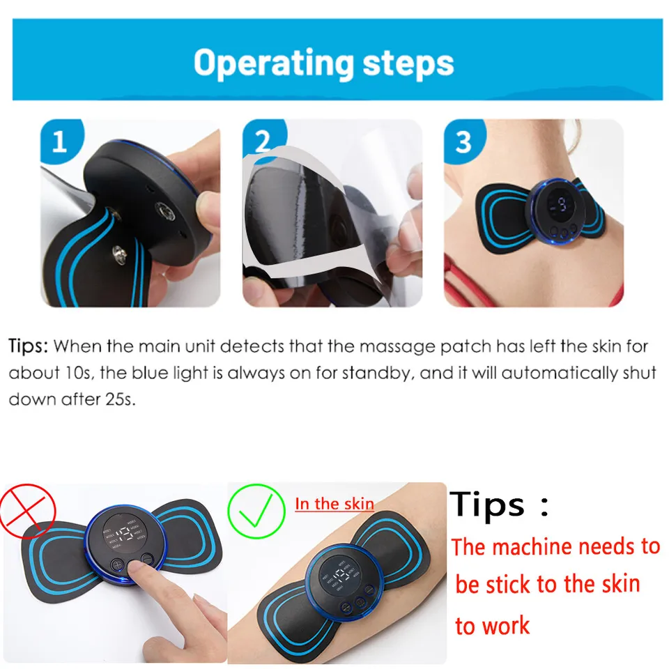 4 x Pulse Tens Unit Massager Back Full Body Muscle Stimulator Pain ...