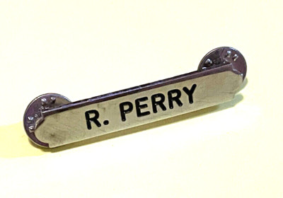 Obsolete Fire Department Police Hat Badge Nickle Chrome Name Badge R ...