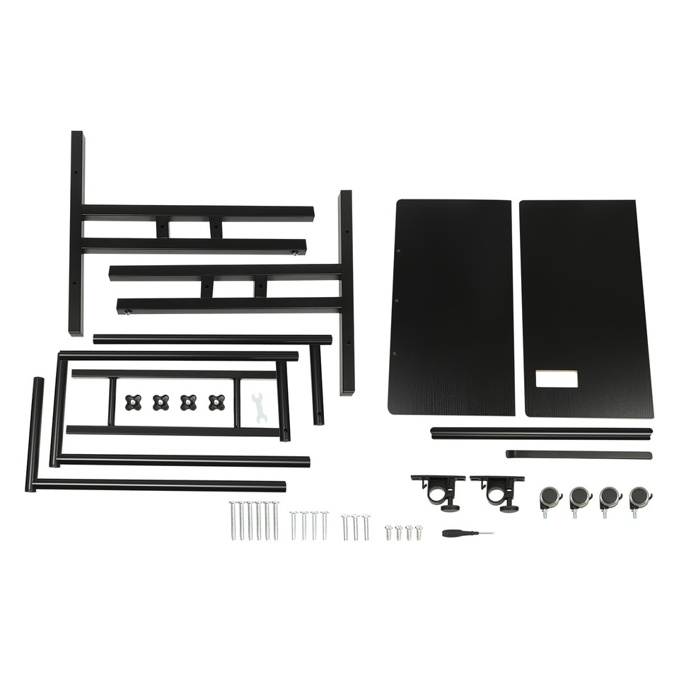 Adjustable Height Stand Up Desk Mobile Workstation Laptop Desk w/Wheels ...