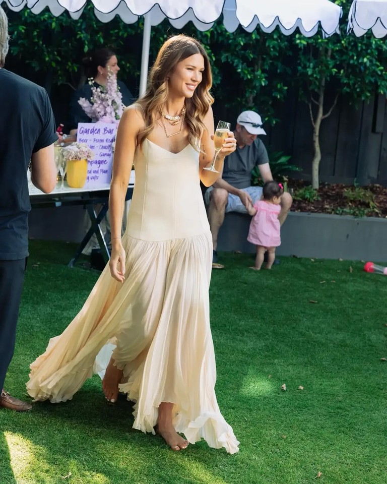 Beige Drop Waist Pleated Dress | eBay