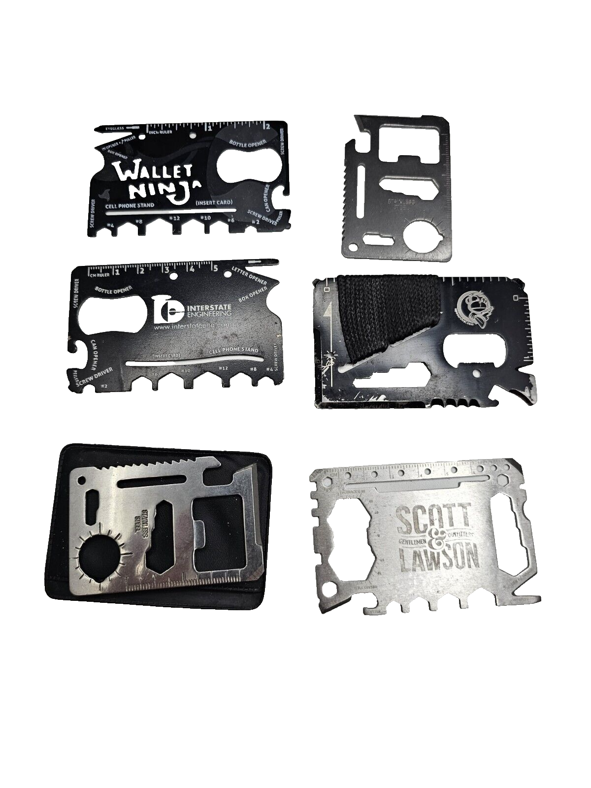 (6) Credit Card Multitool Survival Tool EDC Pocket Tool Set 18 In 1 ...