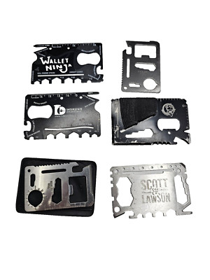 (6) Credit Card Multitool Survival Tool EDC Pocket Tool Set 18 In 1 ...
