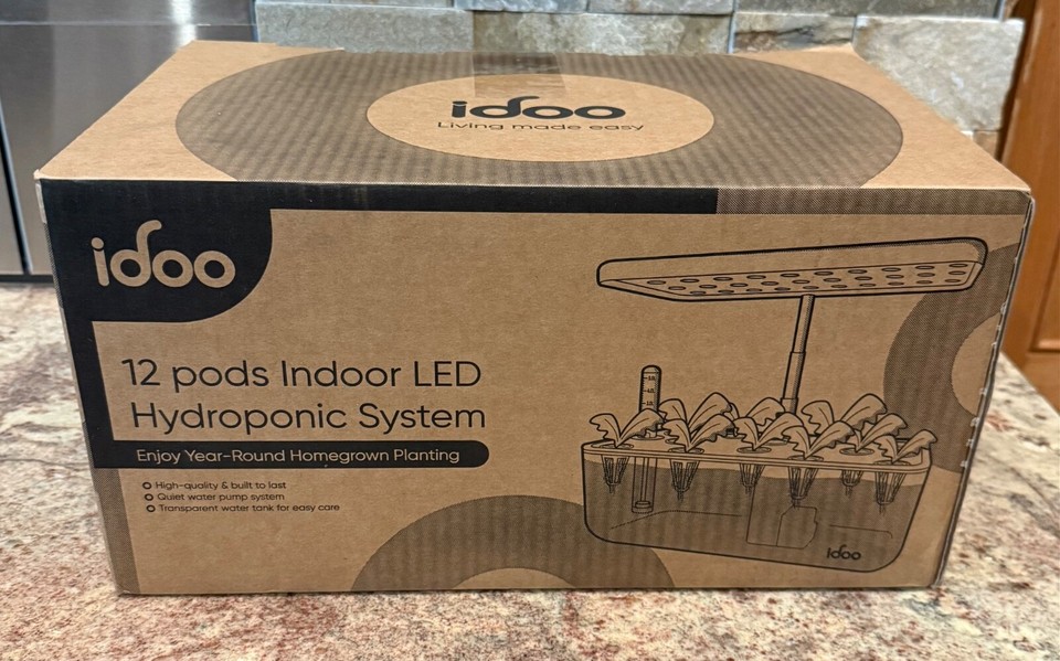 iDOO Hydroponics Growing System Kit, 12 Pods, TRANSLUCENT Water Tank ...