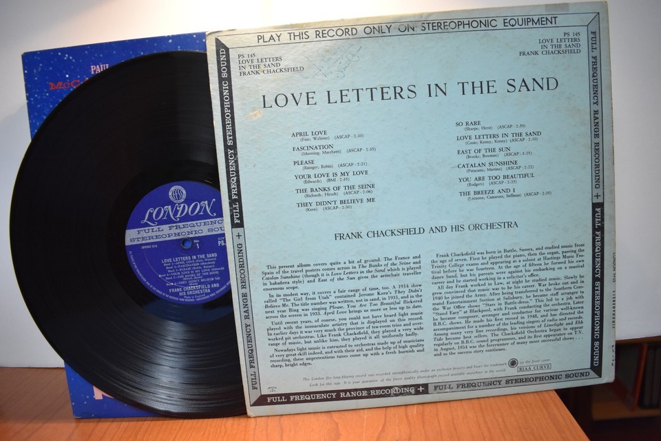 Frank Chacksfield Love Letters in the Sand LP London blueback stereo ...