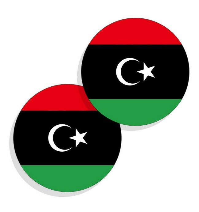 Libya Flag Stickers Flag Decals Vinyl Round Indoor Outdoor Circles ...