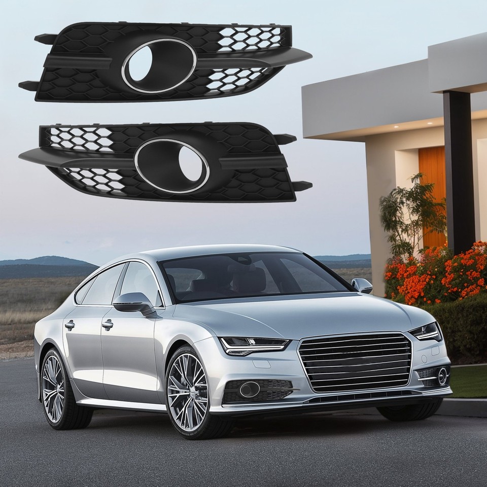 LH&RH Fog Light Cover Frames Cover Grilles For 2012-2015 Audi A7 S-Line ...