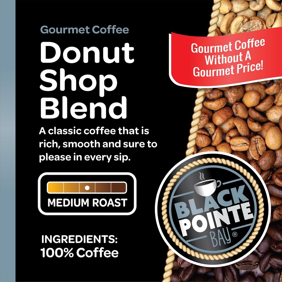 Coffee Donut Shop Blend, Medium Roast, 80 Count, Single Serve Coffee ...