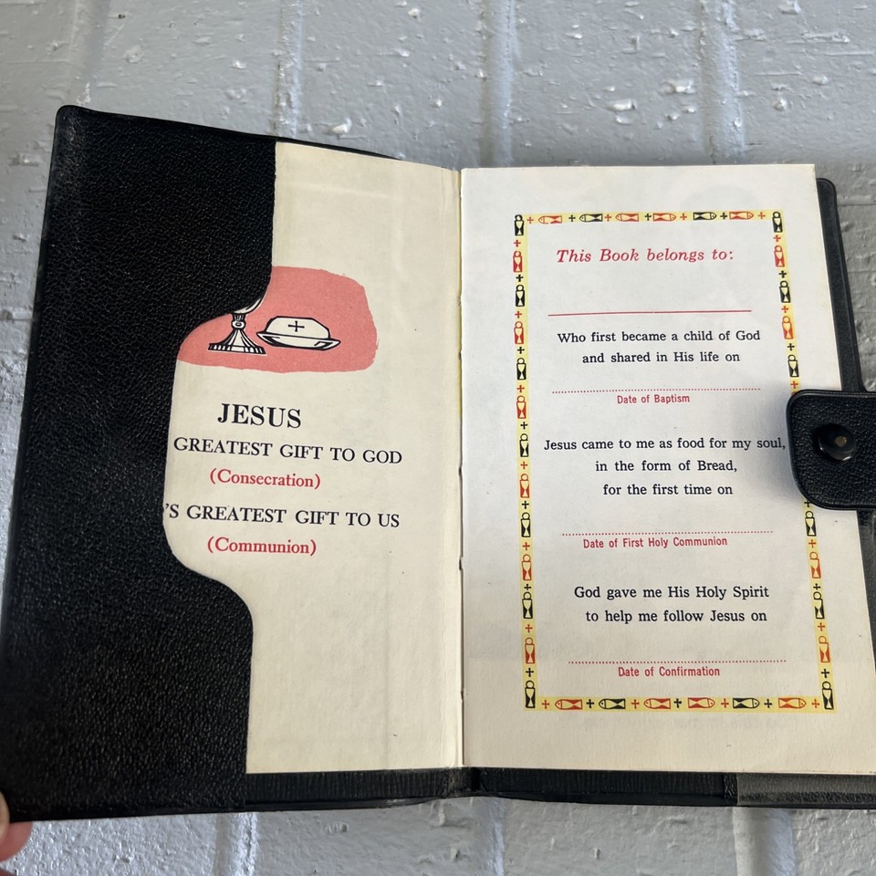 Vtg 1970 “The New First Mass Book” Catholic Prayers Slip Cover First ...
