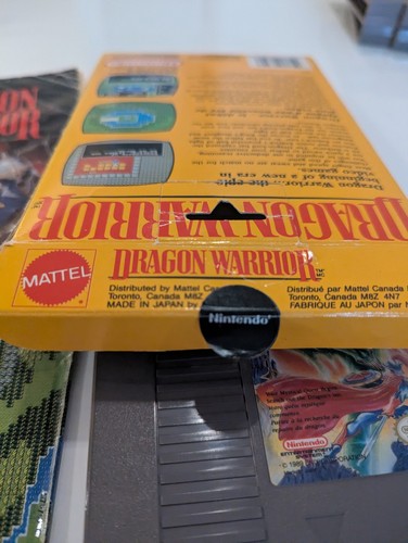 1989 MATTEL NINTENDO NES ENIX DRAGON WARRIOR CIB CANADIAN BOX | eBay