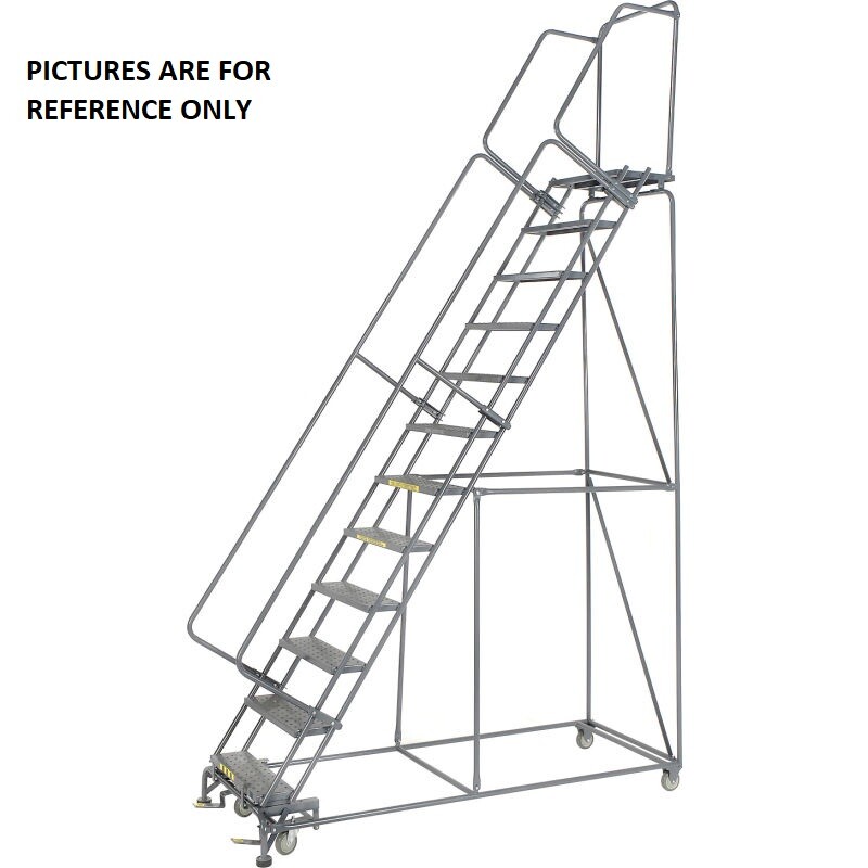 NEW! Ballymore 133 in H Steel Rolling Ladder, 10 Steps, 450 lb Load ...