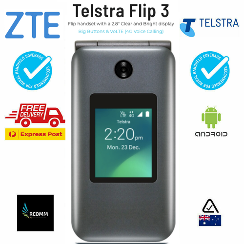 TELSTRA FLIP 3 ZTE Z2335T 4GX BLUE TICK EXTERNAL ANTENNA PORT BIG ...