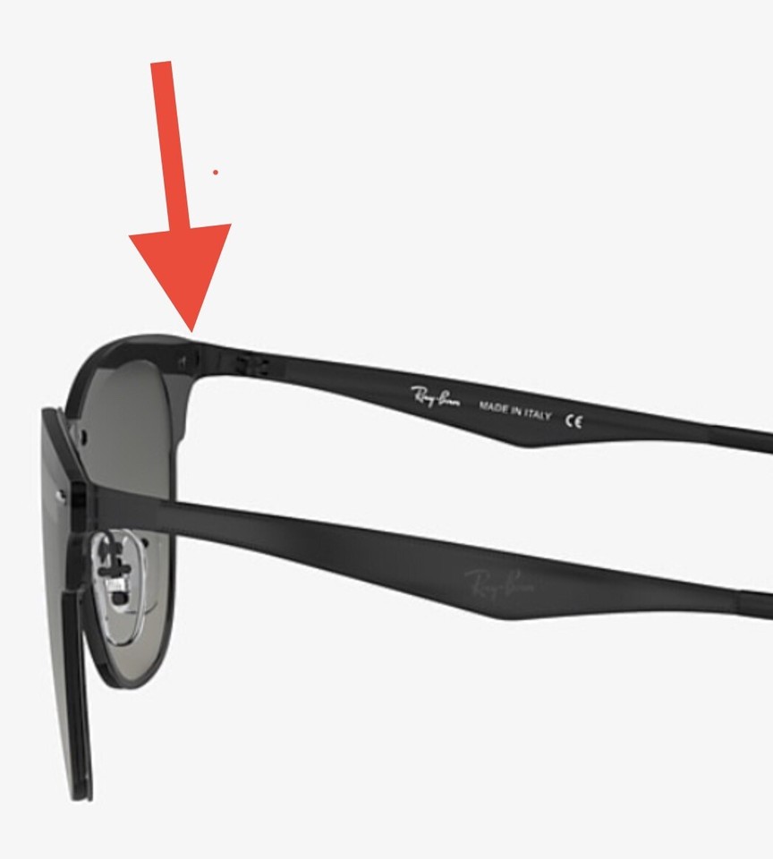 Ray Ban RB3576N Blaze Clubmaster Gunmetal Replacement Temple Hinge ...