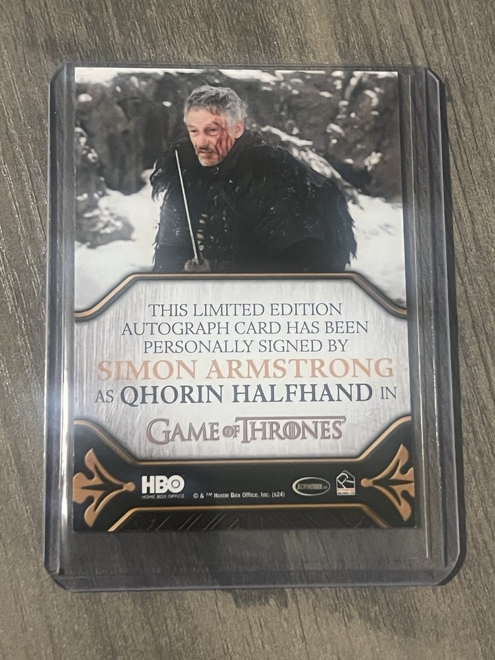 Game of Thrones: Legends of the Realm Simon Armstrong Autograph Qhorin ...