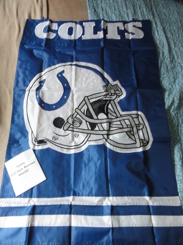 NFL Football Indianapolis Colts 44” X 28” Team Banner Flag Blue White ...