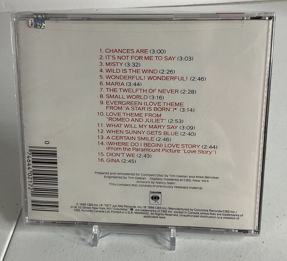 Johnny Mathis: 16 Most Requested Songs CD SEALED Columbia CK 40217 *Has ...