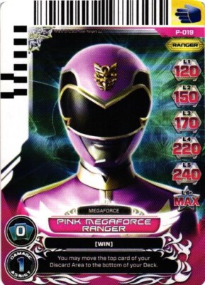 POWER RANGERS ACG PROMO P-019 MEGAFORCE PINK RANGER RARE NON-FOIL CARD ...