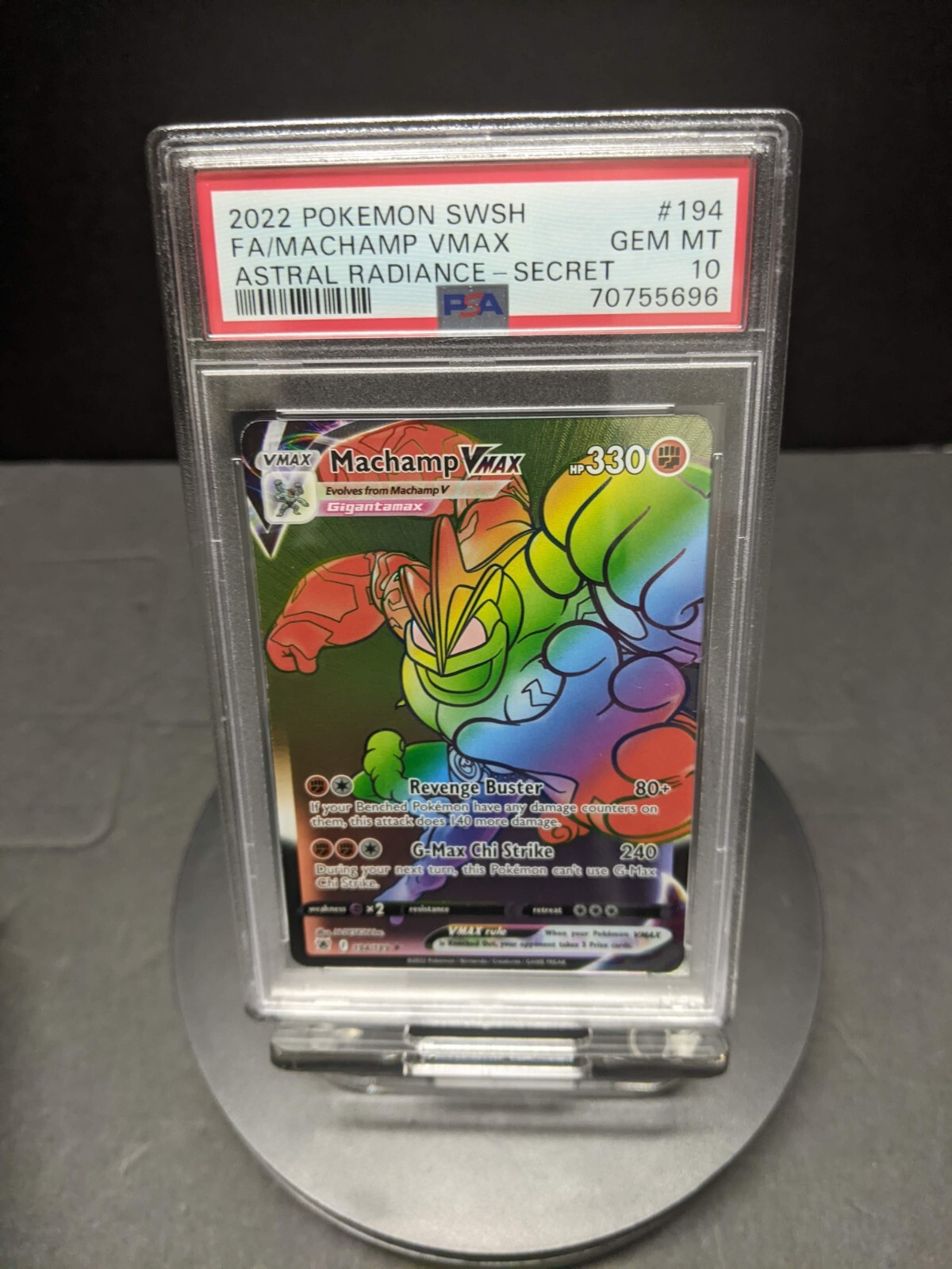 Pokemon SWSH Astral Radiance Machamp VMax Secret Rare Rainbow #194 PSA ...