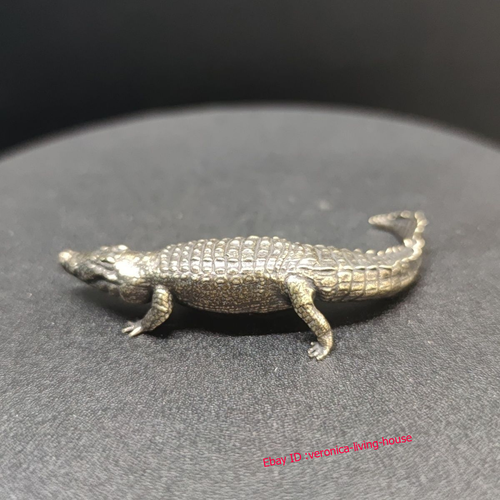 Pure Copper Alligator Sinensis Statue Animal Figurines Desktop ...
