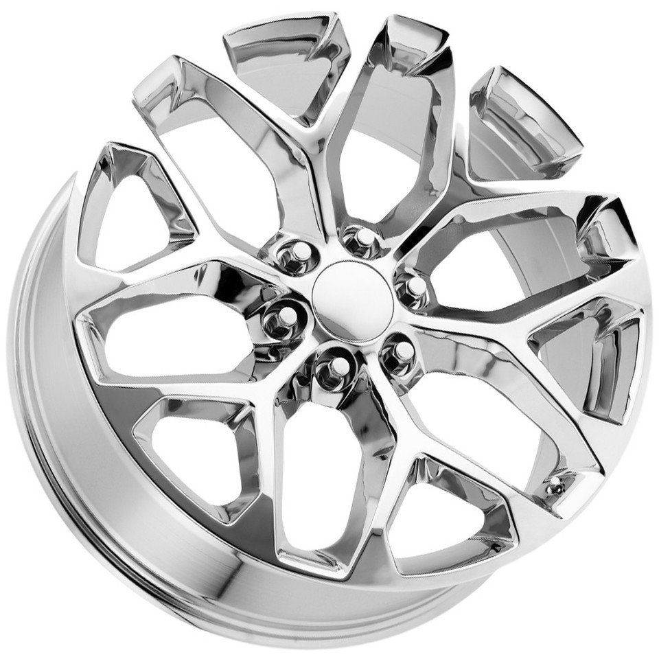(Set of 4) Replica FR59 Snowflake 20x9 6x5.5" +27mm Chrome Wheels Rims ...