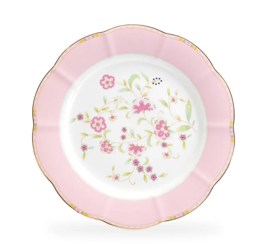4-Grace Teaware PINK CORN FLOWERS w/Gold Trim Porcelain Dessert Plate ...