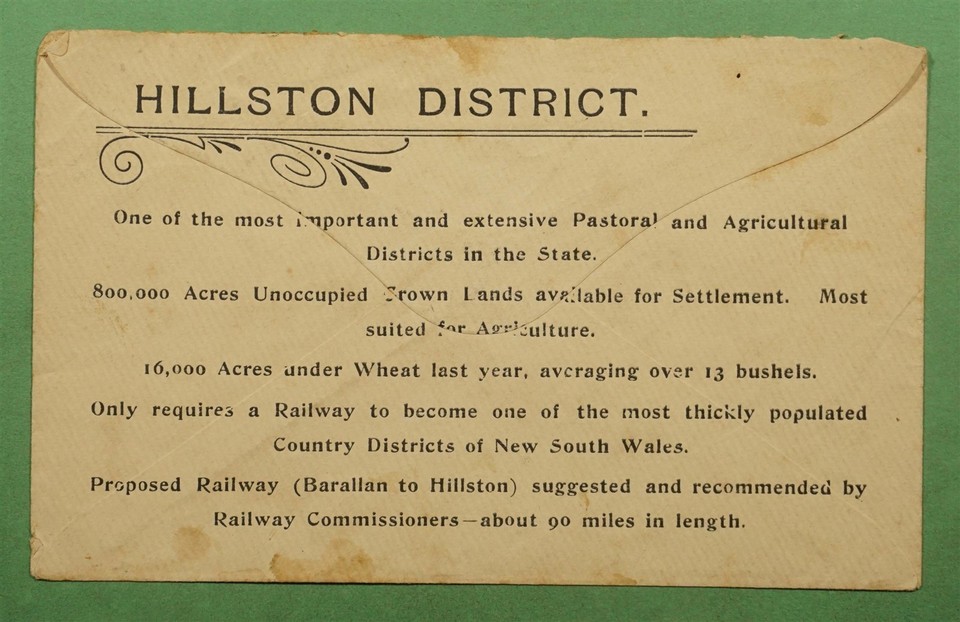 DR WHO 1906 AUSTRALIA HILLSTON FANCY CANCEL 528 MAP RAILWAY CACHET ...