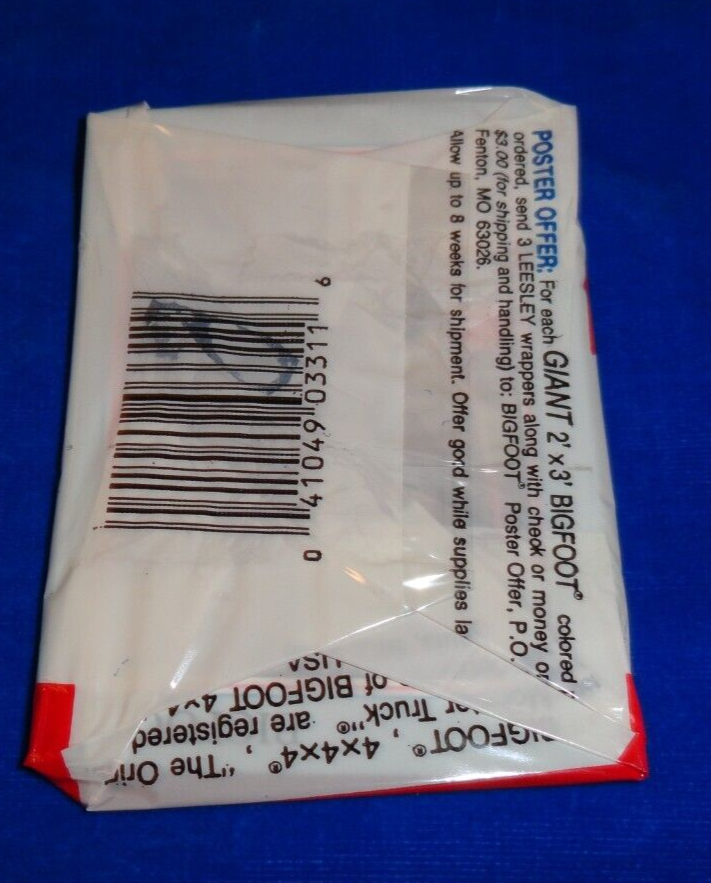 1988 Leesley The Legend of Bigfoot Trading Cards pack | eBay