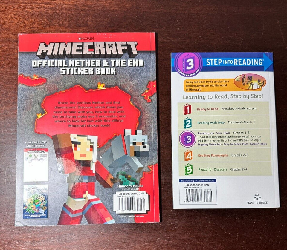 Minecraft Official Nether & the End Sticker Book & Step 3 Survival Mode ...