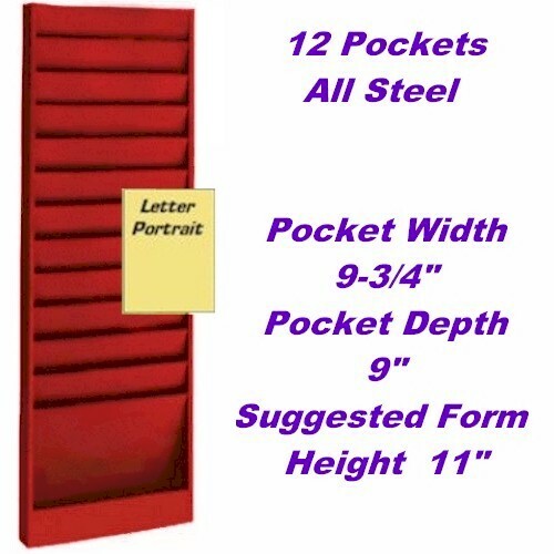 12 Pocket, 9-3/4"W x 9" D, Invoice / Work Order Rack, Model 174, RED | eBay