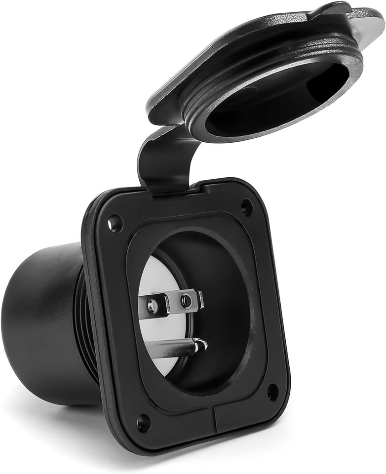 RV Electrical Adapter 15 Amp 15A 125V Recessed Male Outlet Waterproof ...