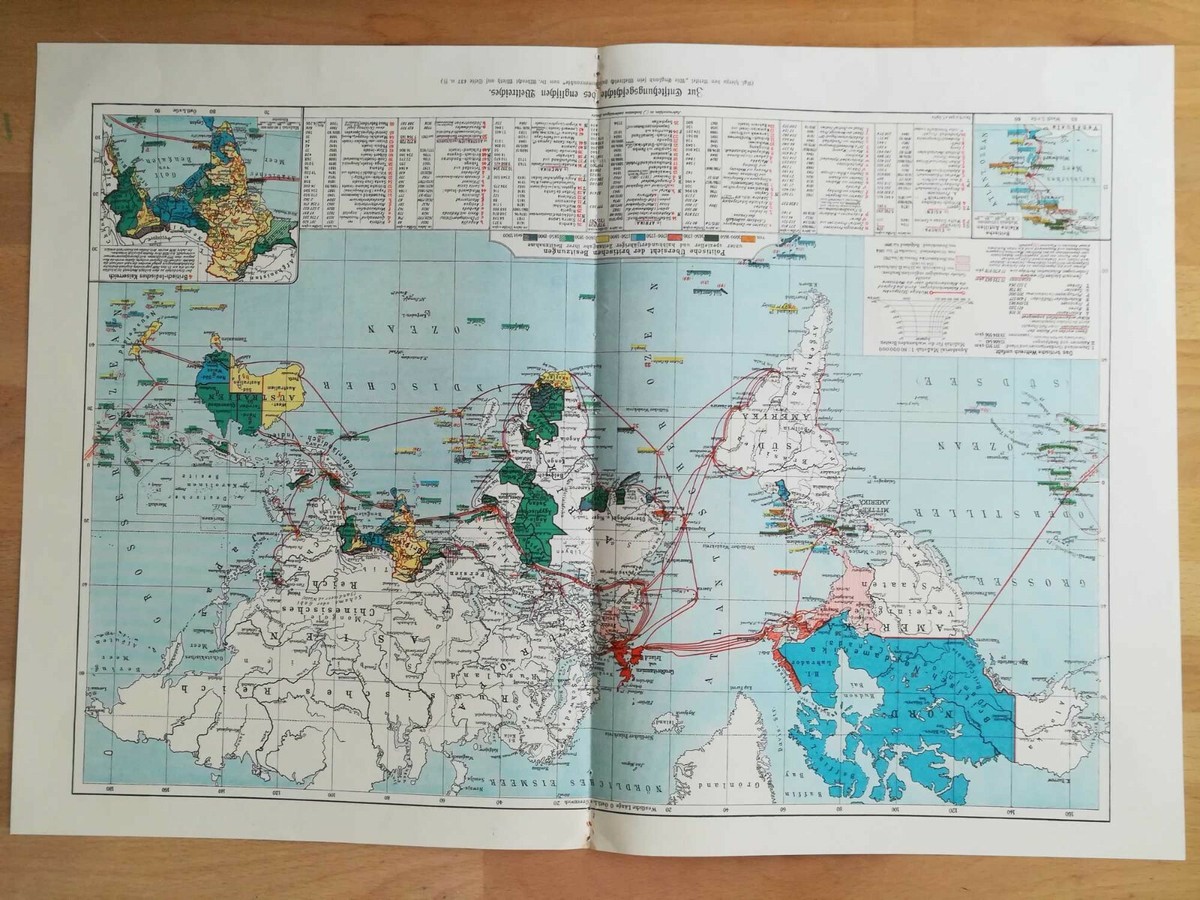 British Empire Map 1918 Europe Map Post WW1 1918. Art Prints From Mary