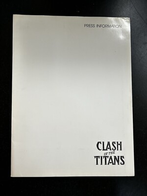 1982 CLASH OF THE TITANS Movie PRESS KIT: folder, 4 B+W pix, 20 pp. of ...