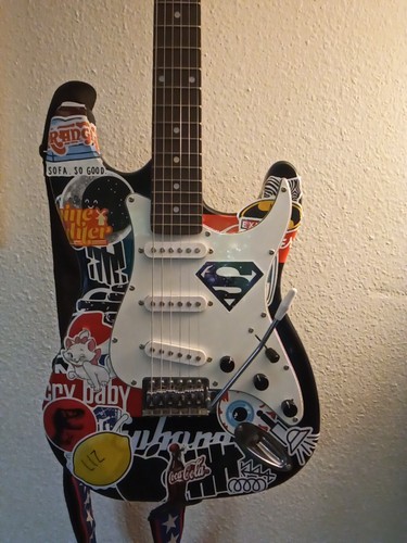 Zeny Tealburst Electric Guitar (Sticker Bombed, Needs New Neck) | eBay