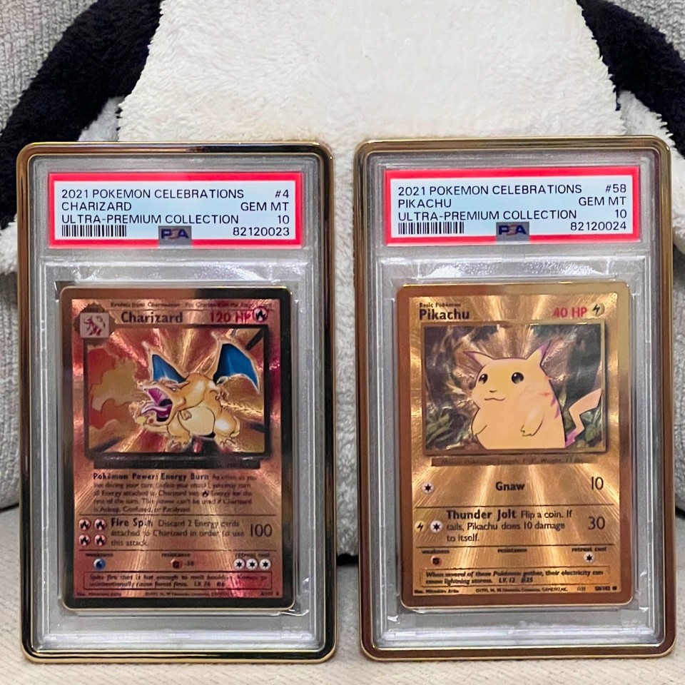 SEQUENTIAL PSA 10 SET Celebrations UPC Charizard 4 & Pikachu 58 Gold ...