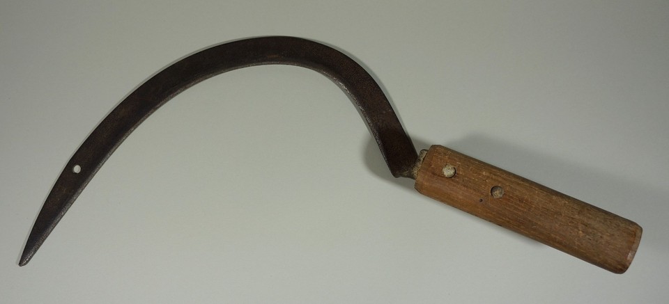 Vintage Hand Sickle Scythe Cutter Swing Blade Reaper Collectible Tool ...