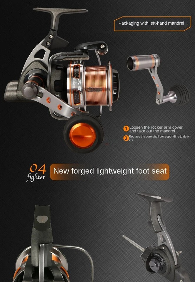 Okuma FIGHTER-Long Cast Spinning Fishing Reel, Surf, Salt Water, 8000 ...