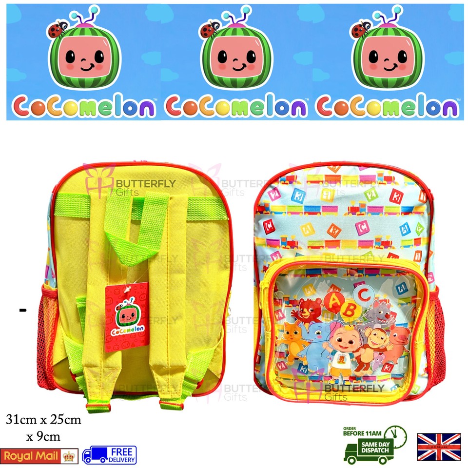 Childrens Kids Cocomelon Backpack School Nursery Front Zip Pouch ...