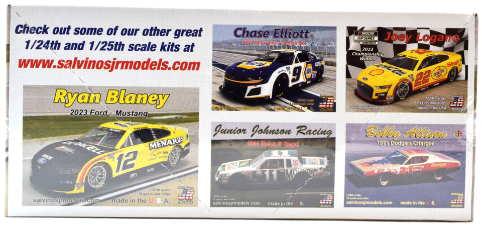 Salvino JR Models "Menards" Ryan Blaney 2023 Ford Mustang Nascar 1/24 ...