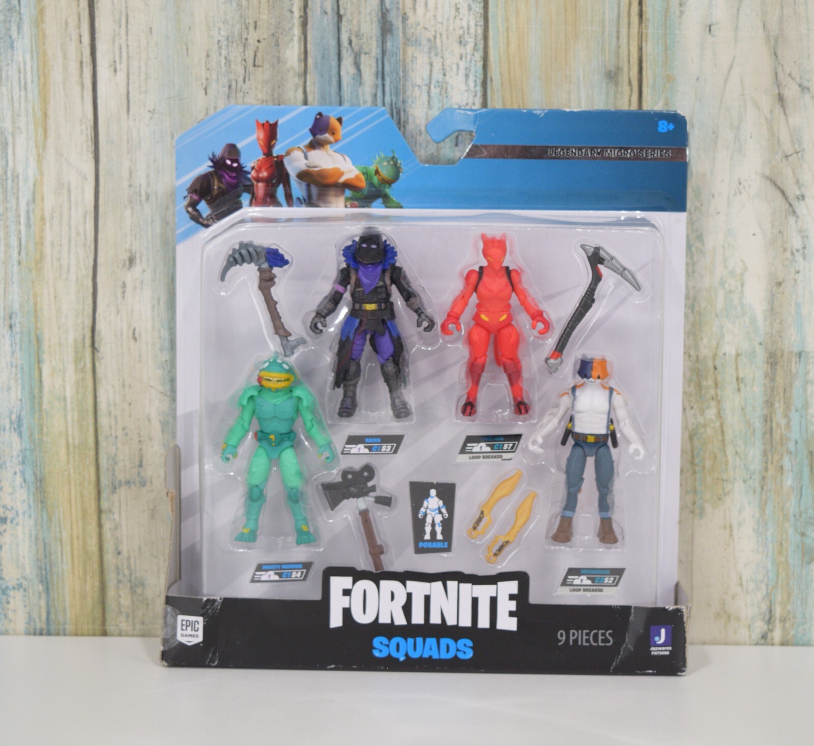 Fortnite FNT 4 Figure Pack Micro Legendary Squad Mode Meowscles, Raven ...