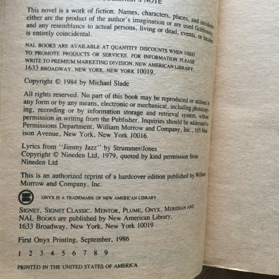 MICHAEL SLADE Headhunter Book Recommended Robert Bloch Vtg Horror Book ...