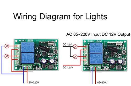 110V 120V 220V Wireless RF Remote Control Relay Switch Universal 2 ...