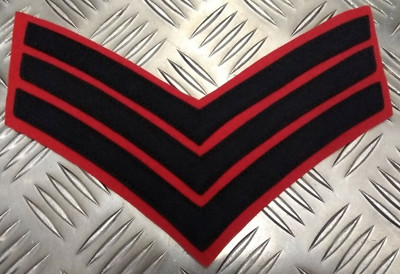 Genuine British Army Sergeant Rank 3 Chevrons Long Navy Blue on Red ...