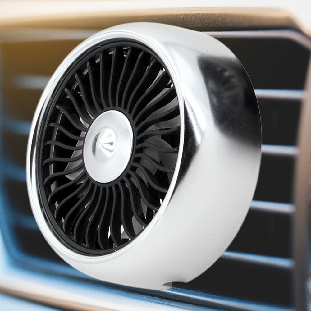 Air Circulator Fan Micro USB Mini Car Fan Cooler (Silver Air Outlet ...