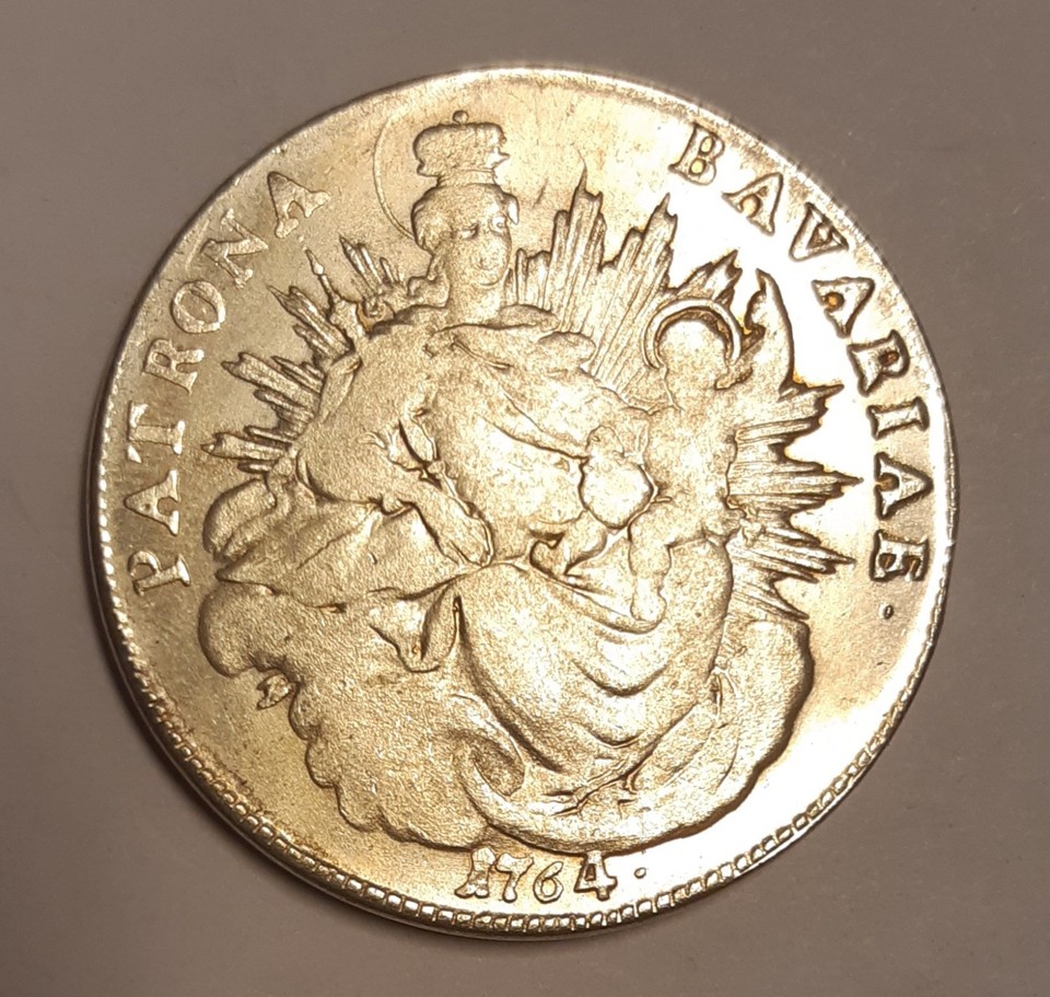 1764 Silver Thaler Coin Patrona Bavariae BAVARIA No Inscription at The ...