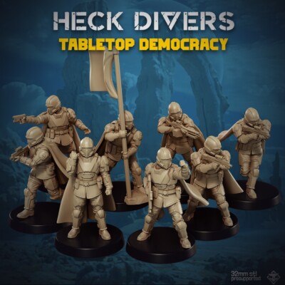Democratic fighters (8) -Star Wars Legion Scale resin miniatures SF ...