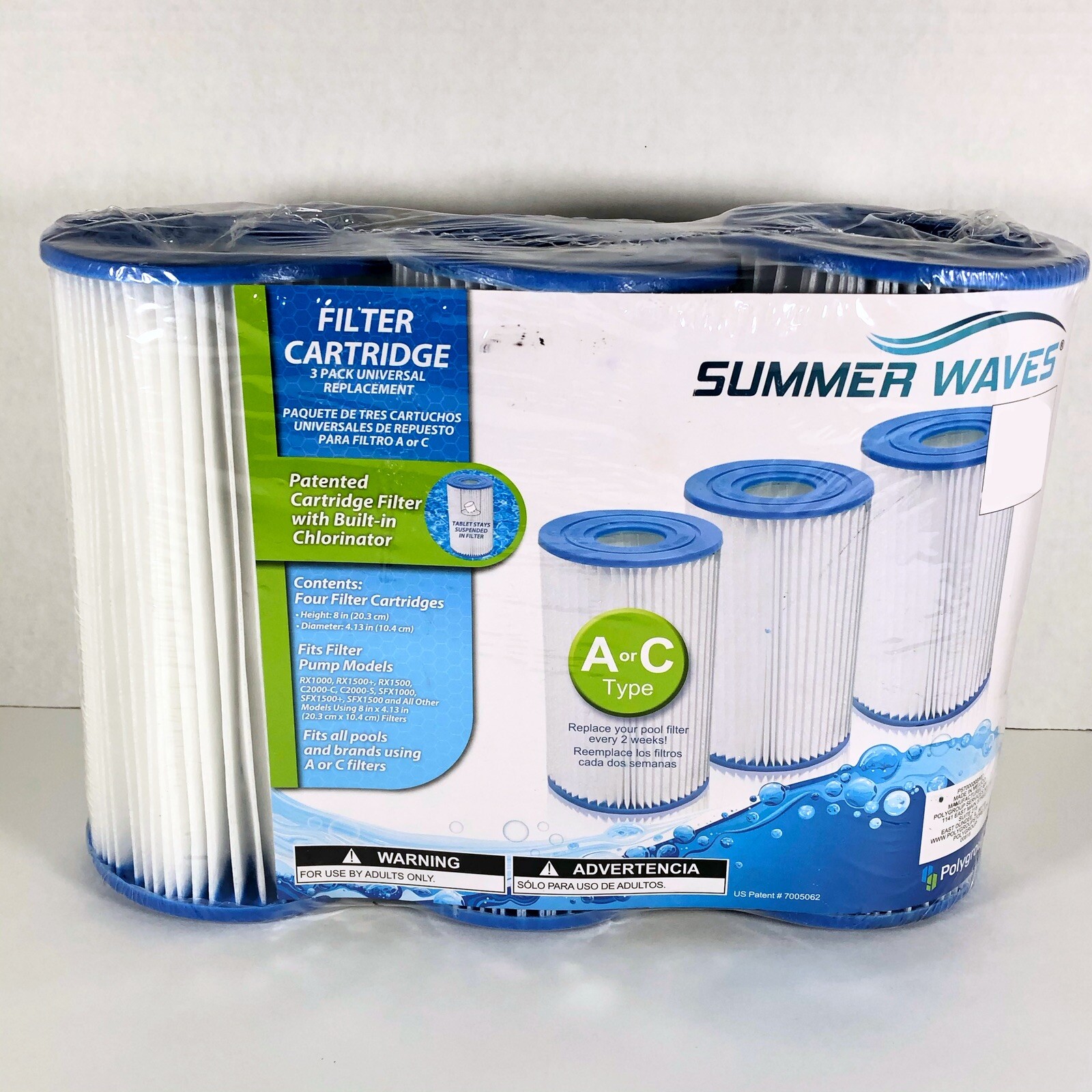 3 Summer Waves Type A/c Pool Patented Cartridge Filter With Built in ...