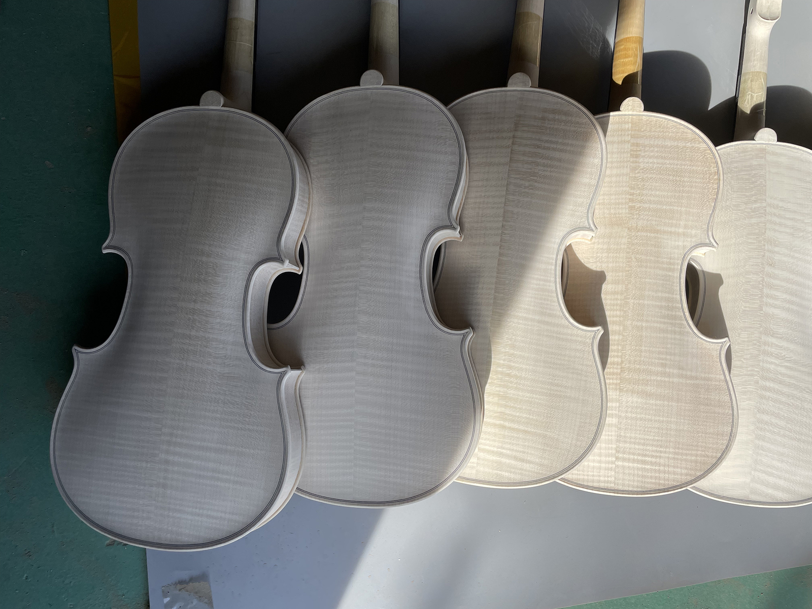 5pcs Professional Violin 4/4 Flame Maple Violin Spruce Handmade white violins | eBay